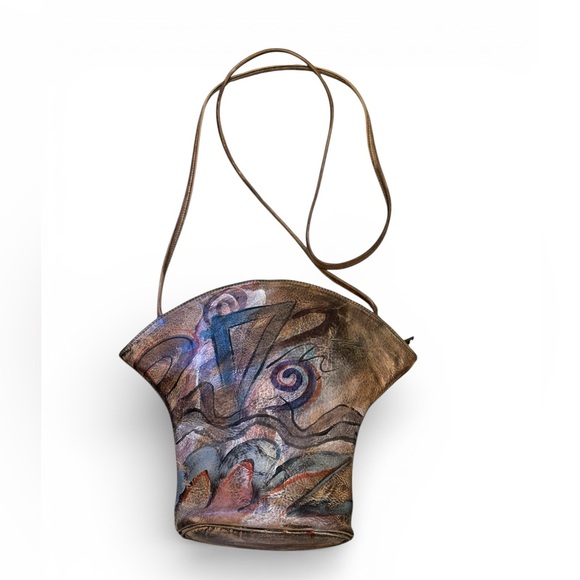 Jane Yoo | Bags | Jane Yoo Artistic Vintage Hand Painted Leather Unique ...